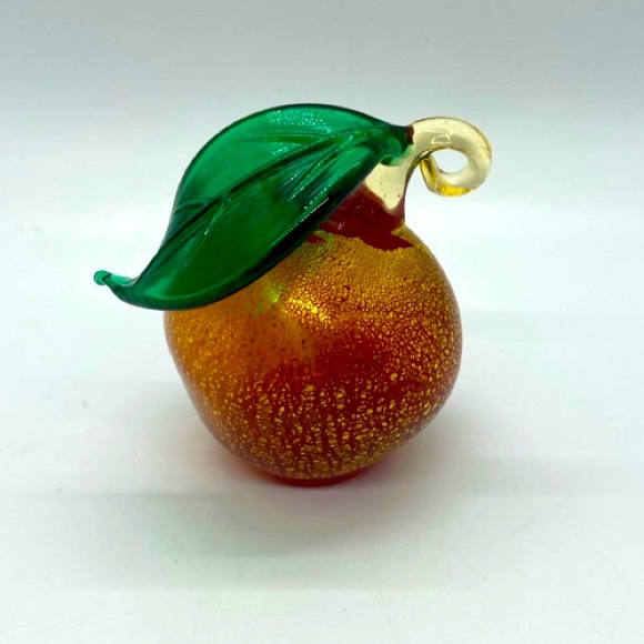 Murano | Other | Hand Blown Murano Glass Apple With Gold Overlay | Poshmark